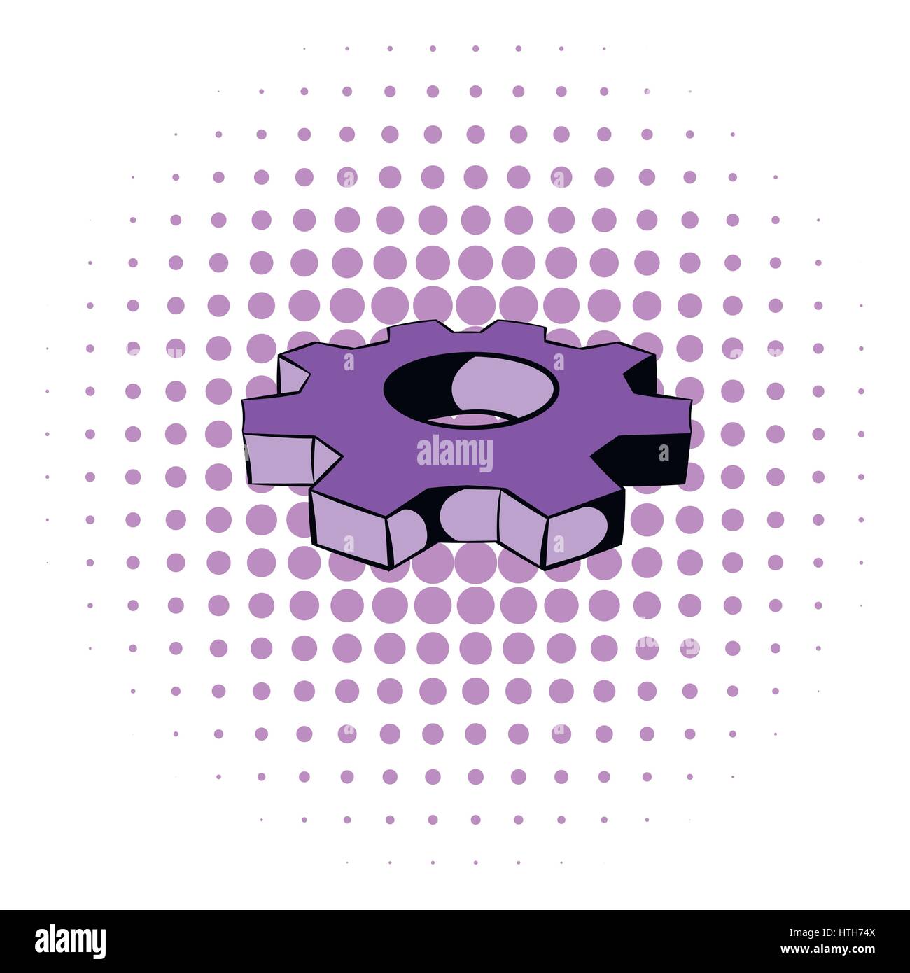 Cog settings icon, comics style Stock Vector Image & Art - Alamy