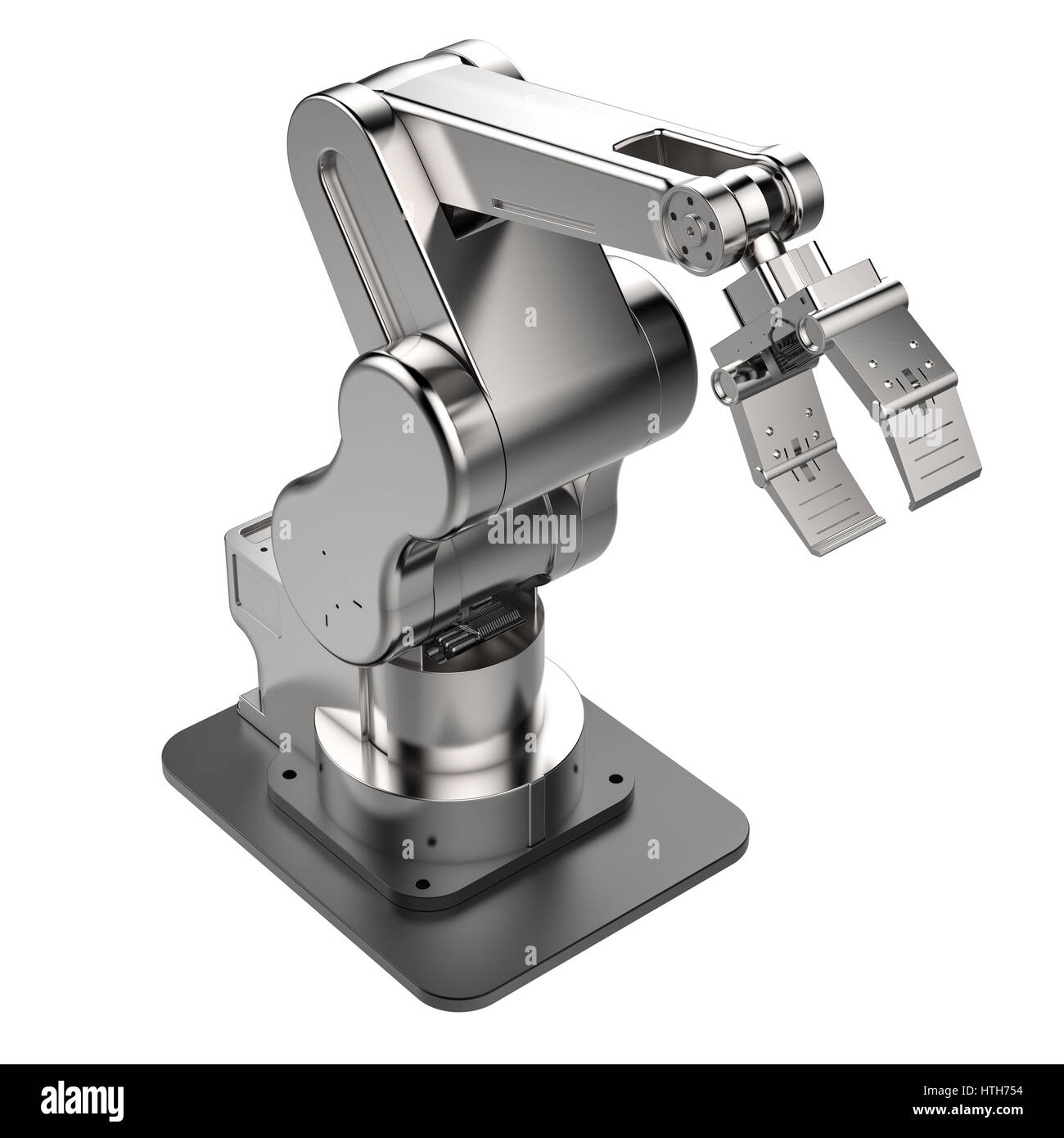 3d rendering metal robotic arm isolated on white Stock Photo - Alamy