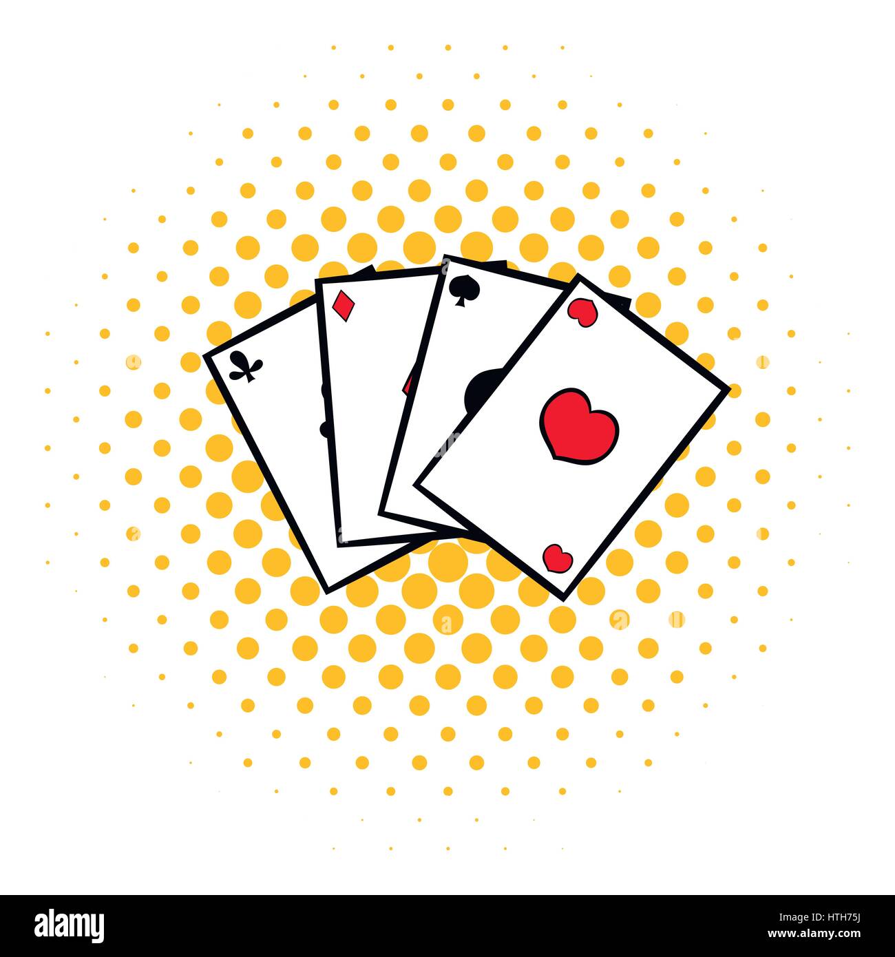 Playing cards icon, comics style Stock Vector Image & Art - Alamy