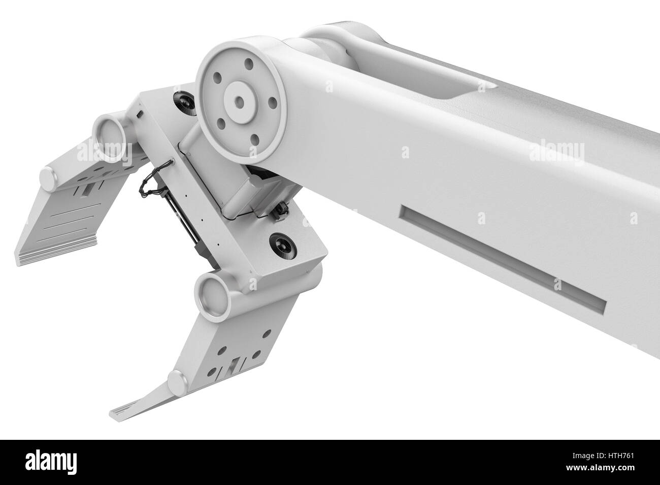 3d rendering white robotic arm isolated on white Stock Photo - Alamy