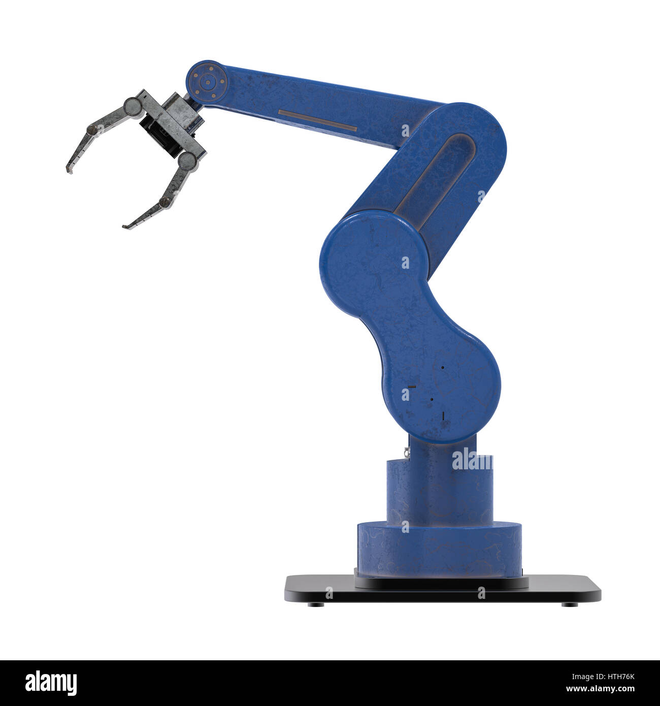 3d rendering blue robotic arm isolated on white Stock Photo - Alamy