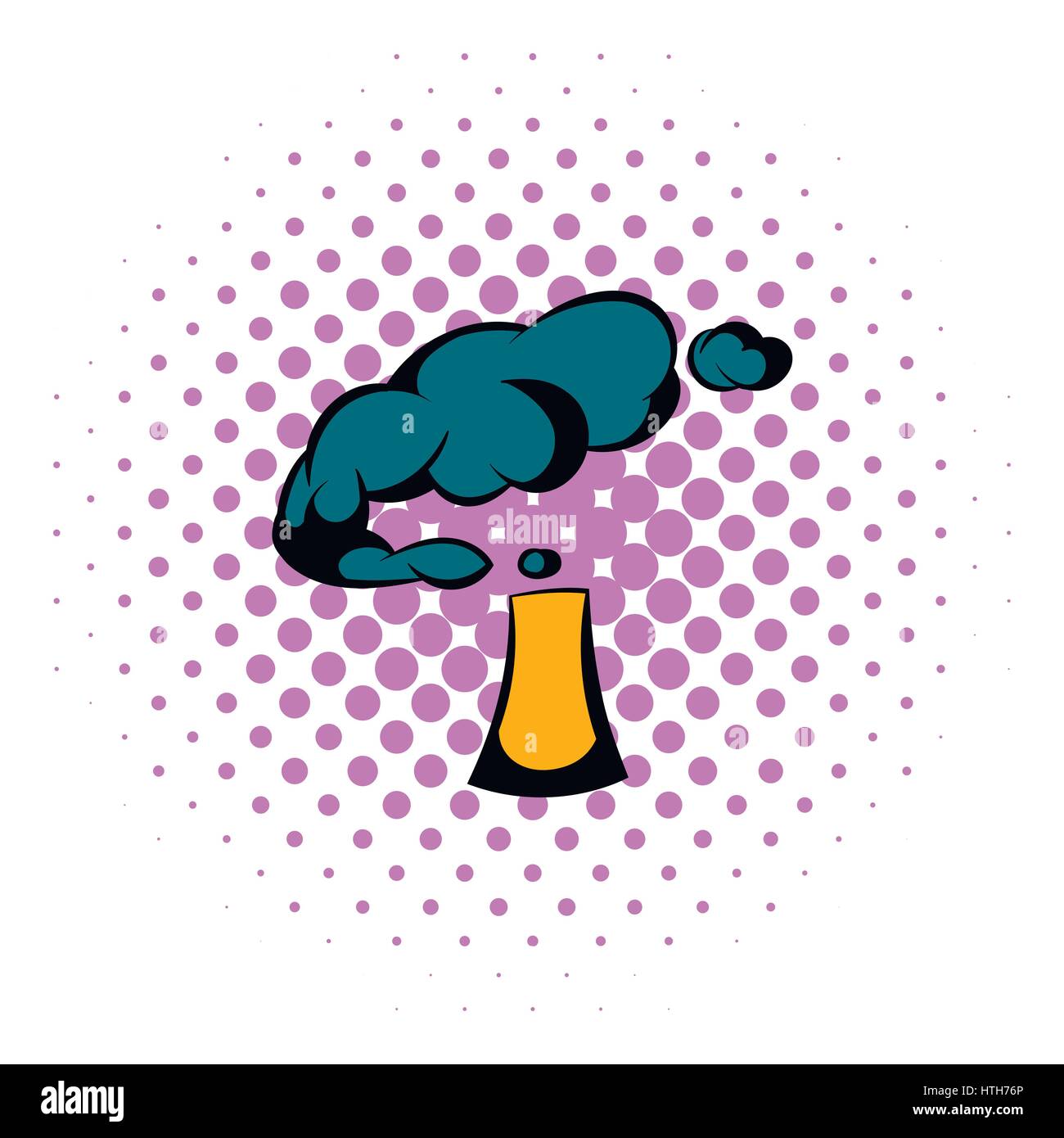 Industrial smoke from chimney icon, comics style Stock Vector Image ...