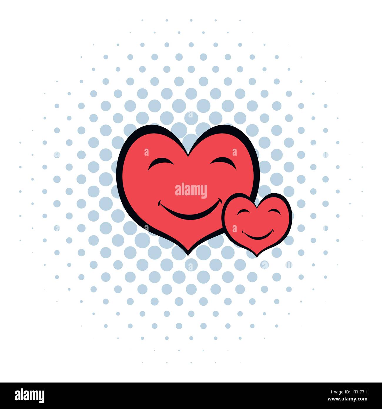 Smiling heart faces icon, comics style Stock Vector Image & Art - Alamy