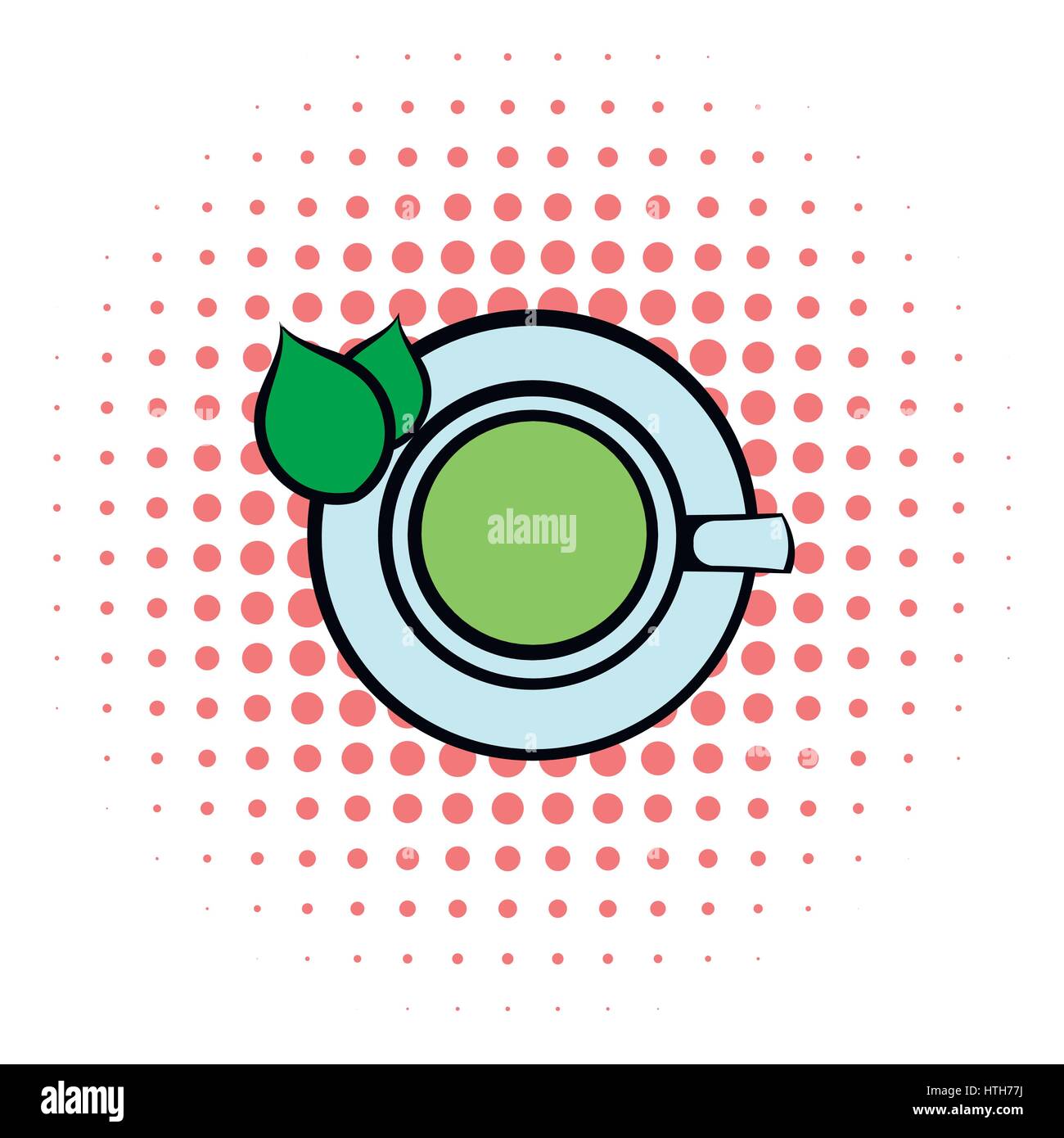 Green tea cup icon, comics style Stock Vector Image & Art - Alamy