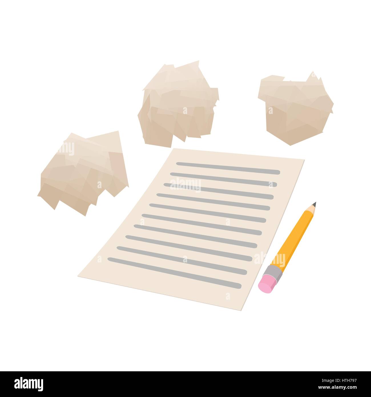White sheet of paper and crumpled paper icon Stock Vector Image & Art ...