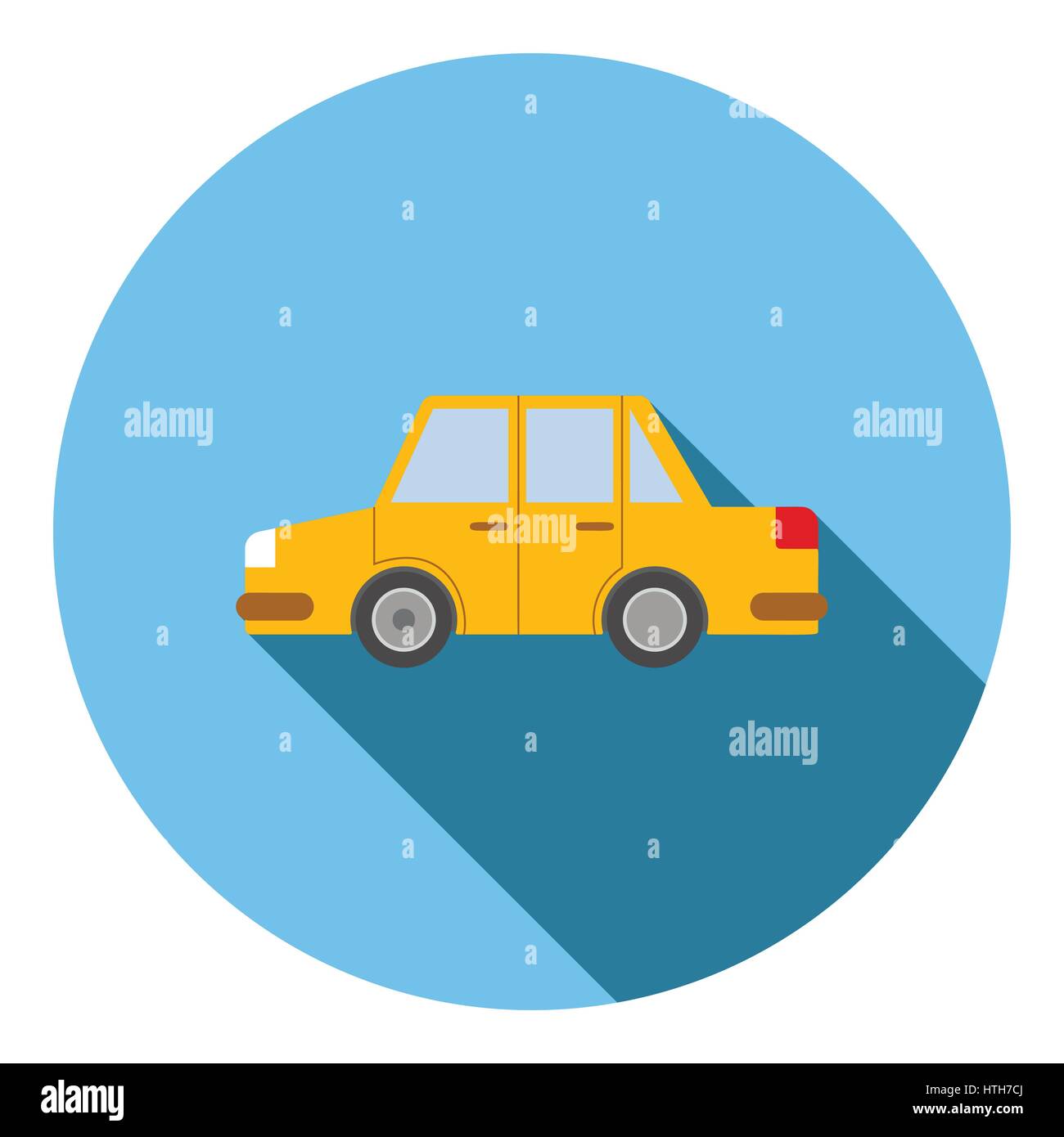 Yellow car icon, flat style Stock Vector Image & Art - Alamy