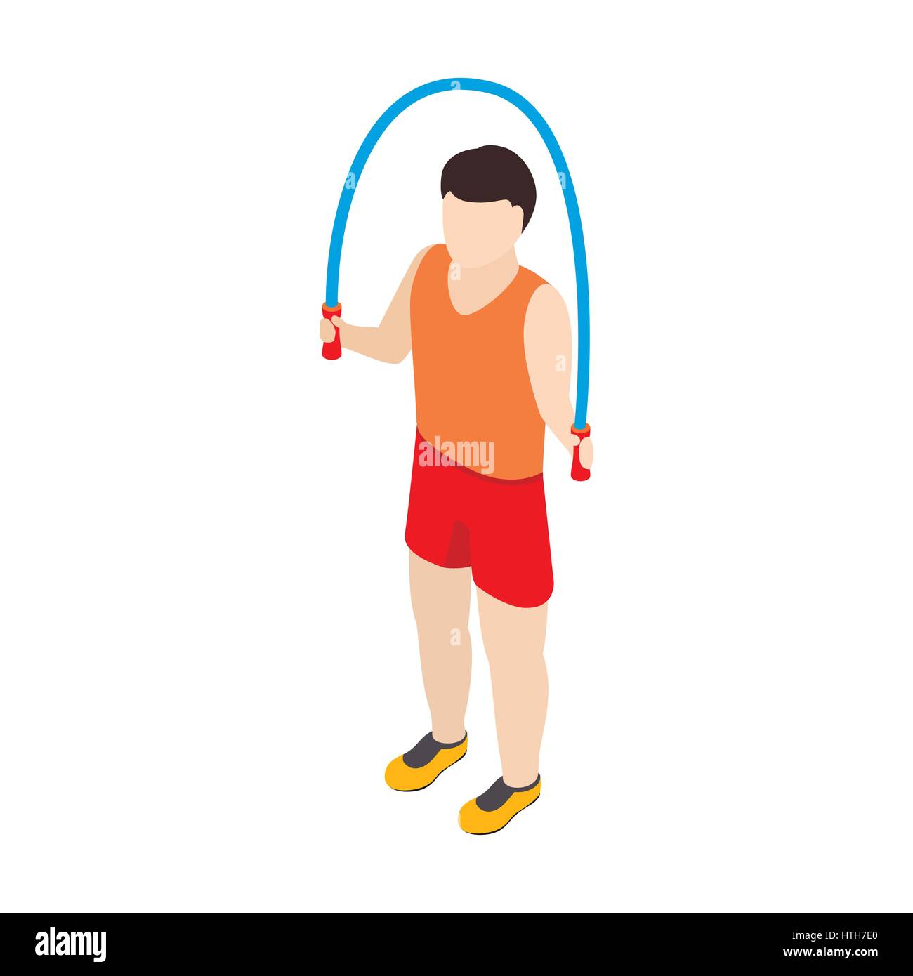 Man jumping with skipping rope icon, isometric 3d Stock Vector Image ...
