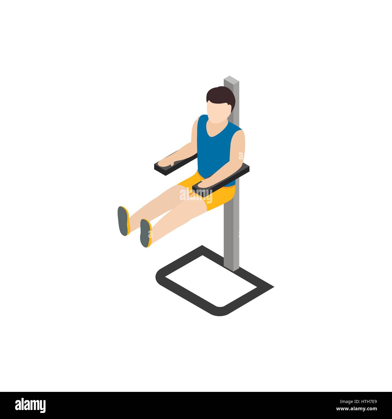 Man doing workout in gym icon, isometric 3d style Stock Vector Image ...