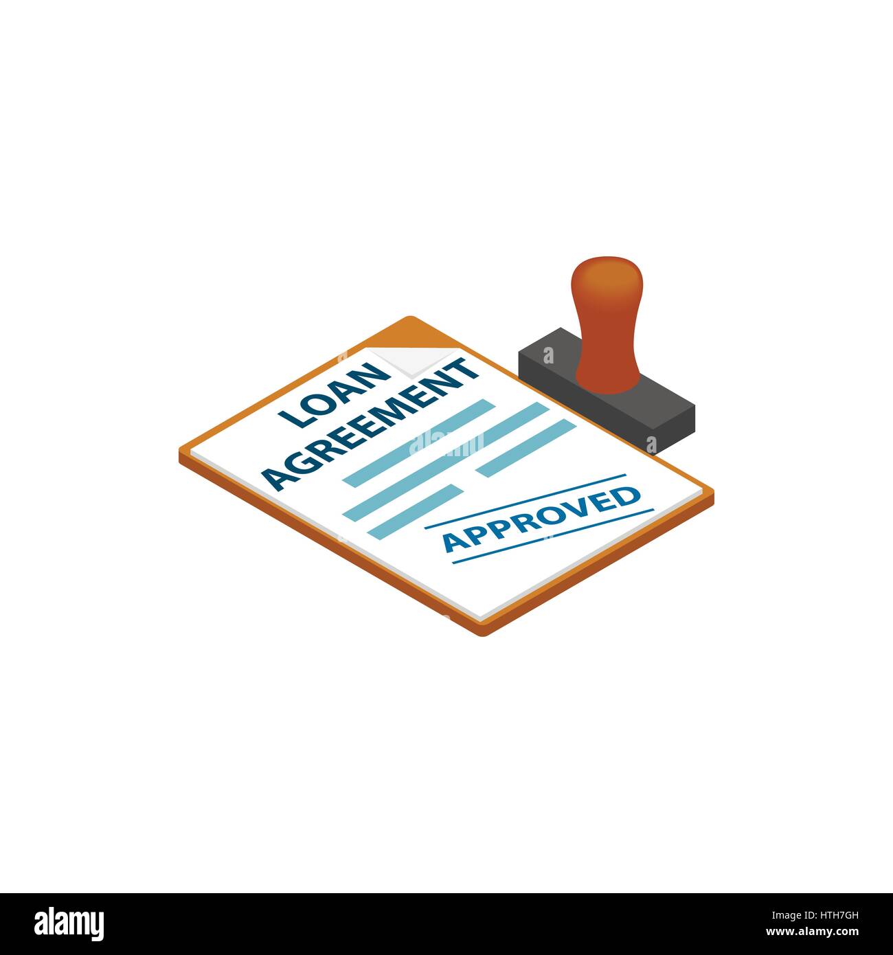 Loan agreement with loan approved stamp icon Stock Vector Image & Art ...