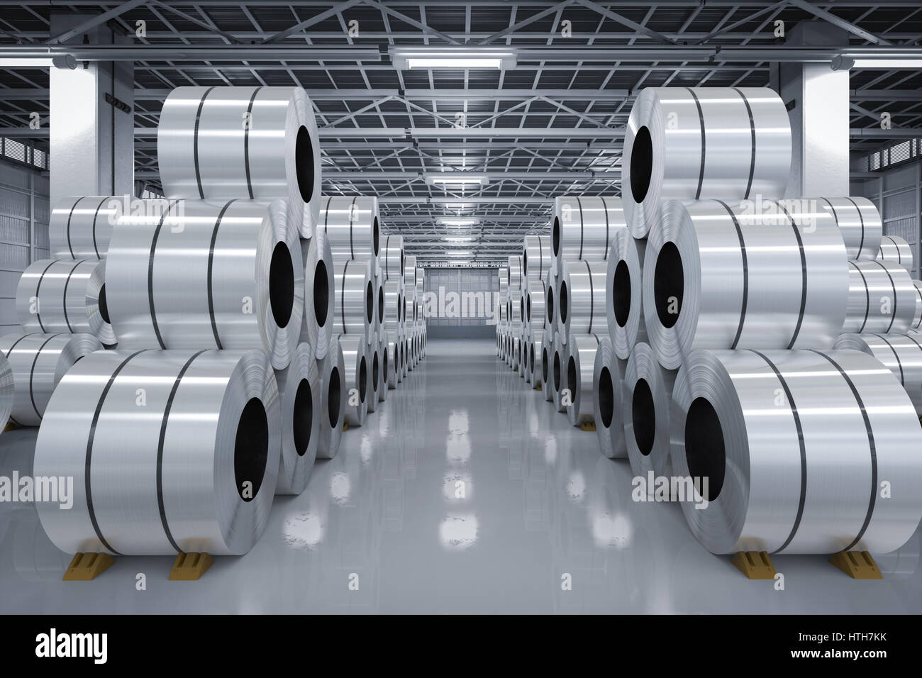3d rendering roll of steel sheet in factory Stock Photo - Alamy