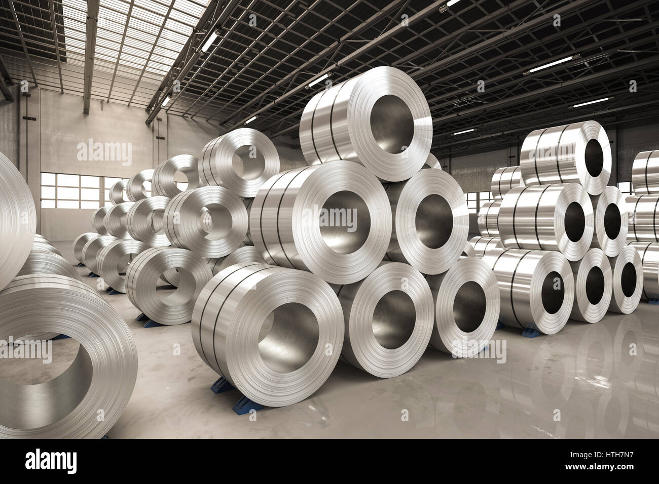 3d rendering roll of steel sheet in factory Stock Photo - Alamy