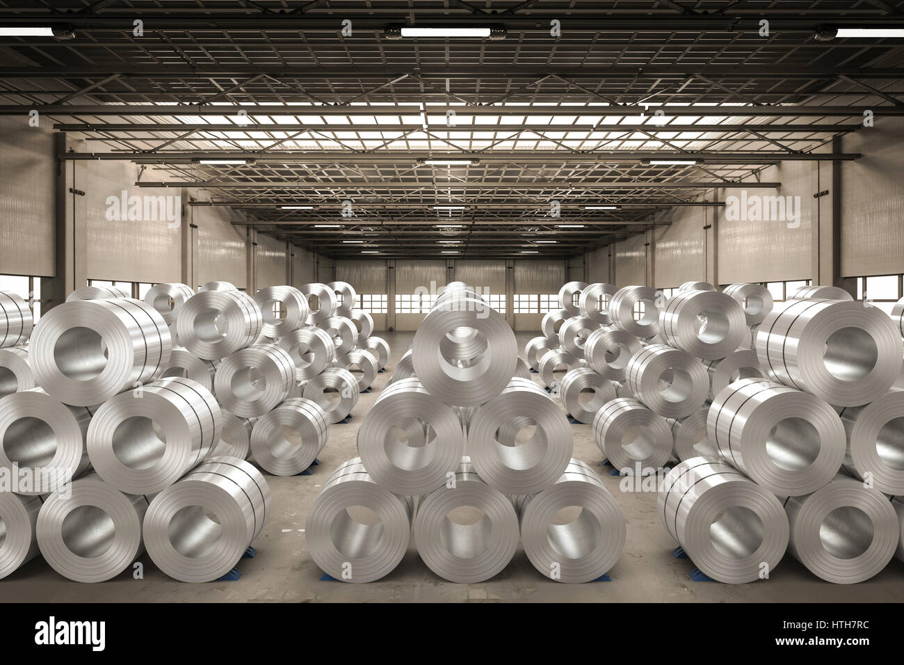3d rendering roll of steel sheet in factory Stock Photo - Alamy
