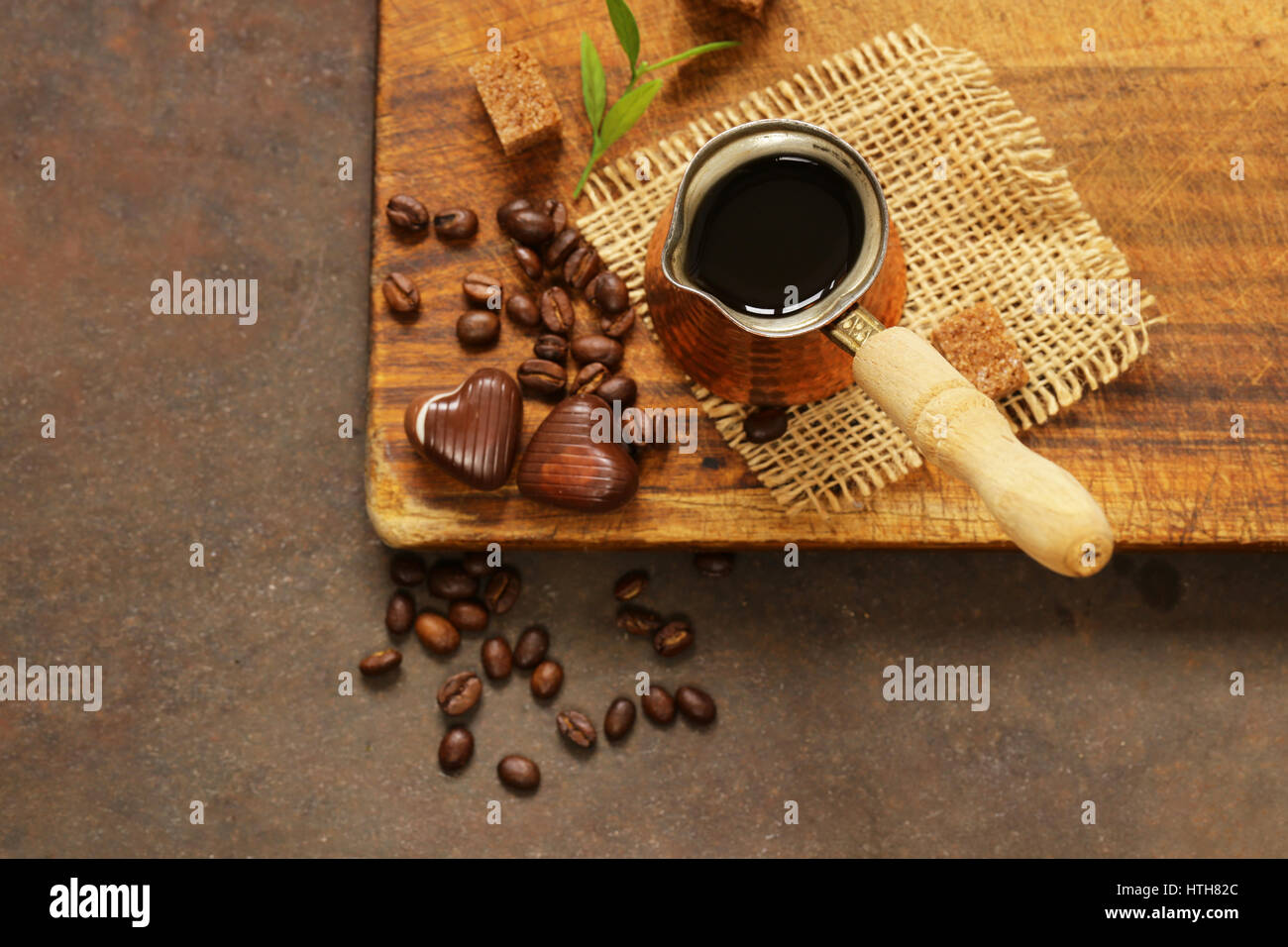Copper cezve coffee grains hi-res stock photography and images - Alamy