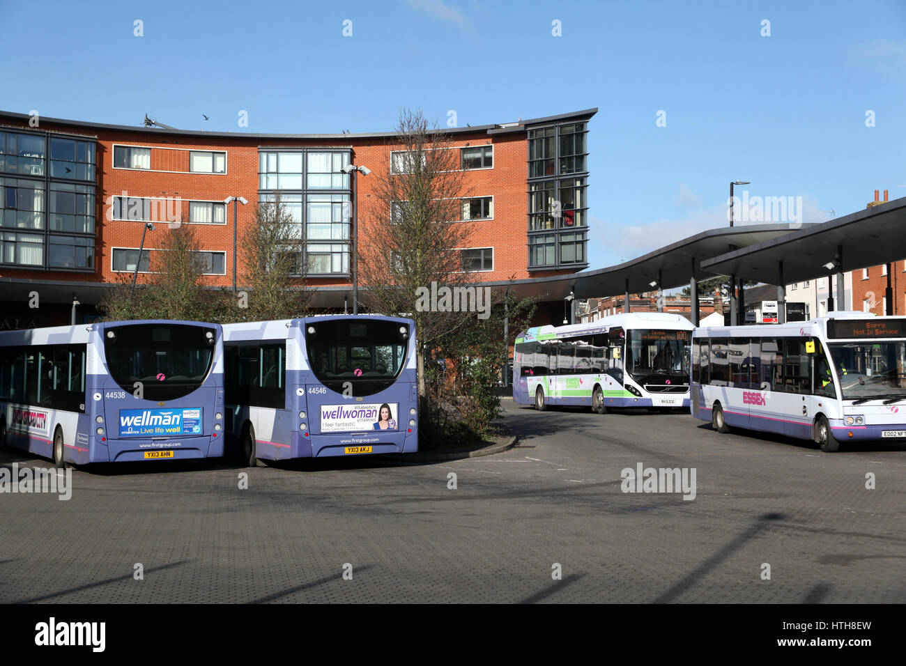 Bus Station, next to railway station, Chelmsford, Essex Stock Photo - Alamy