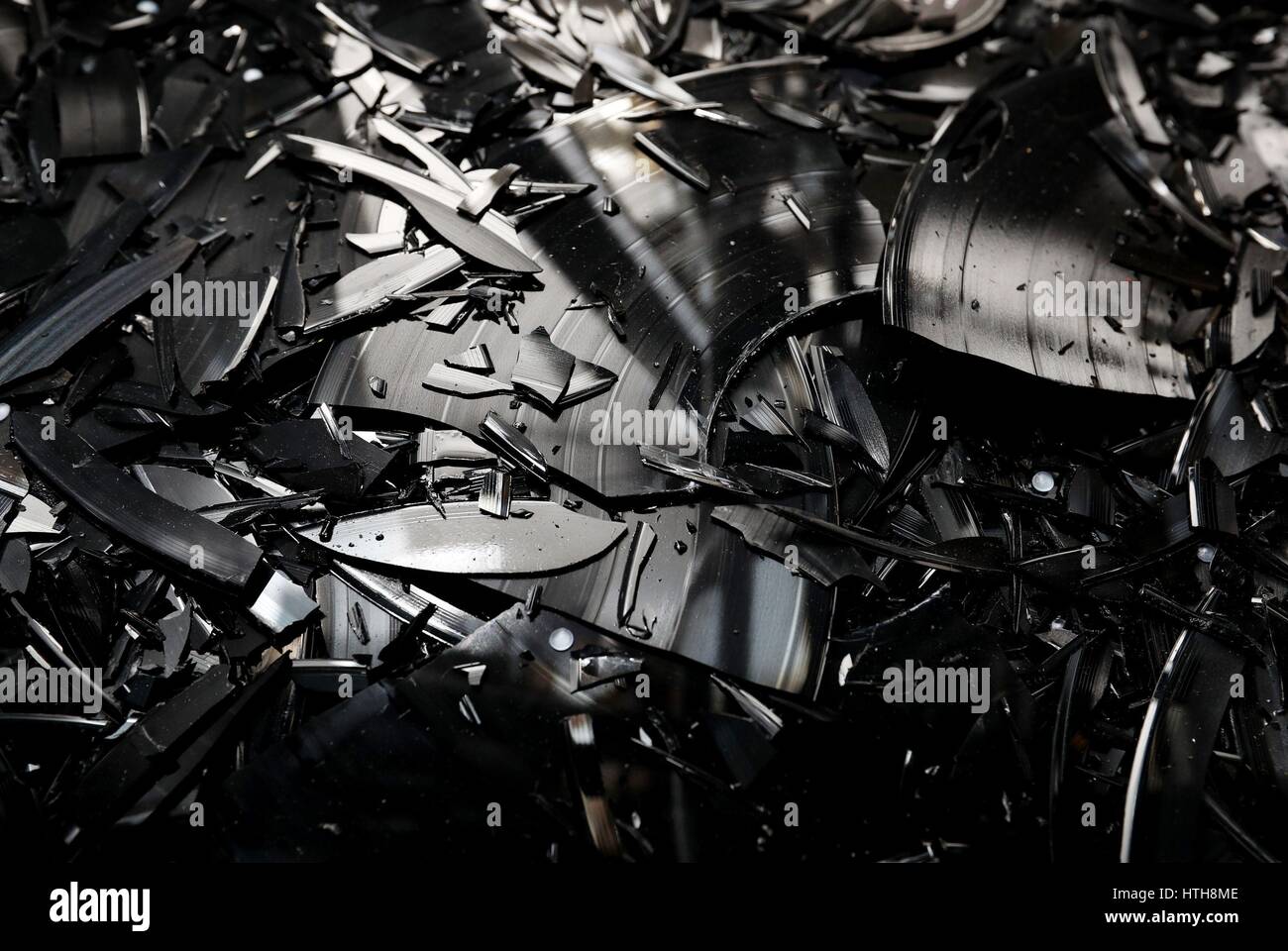 Waste vinyl is gathered together to be recycled at the Vinyl Factory ...