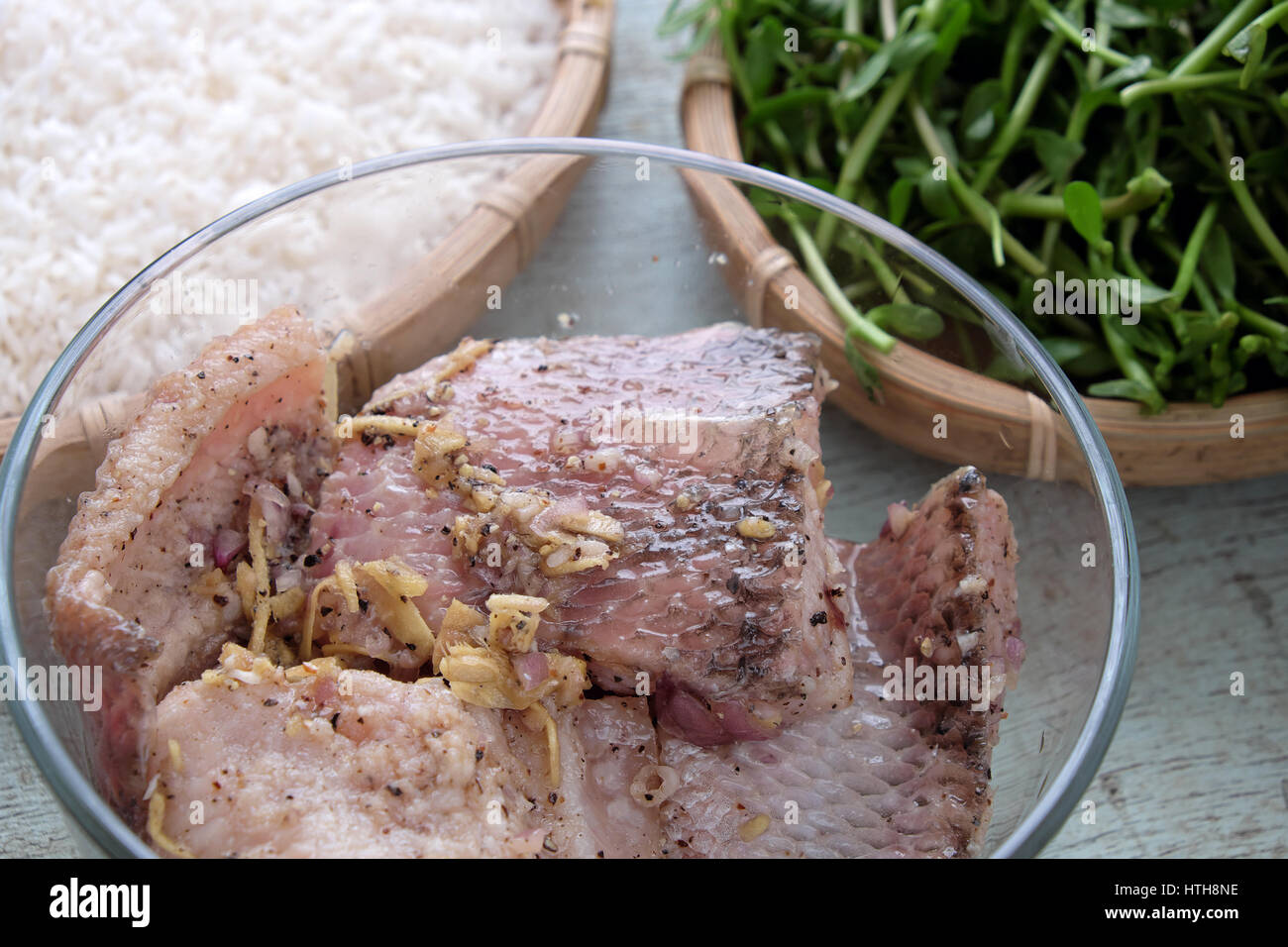 Vietnamese food, rice gruel with fish, a delicious and nutrition eating ...