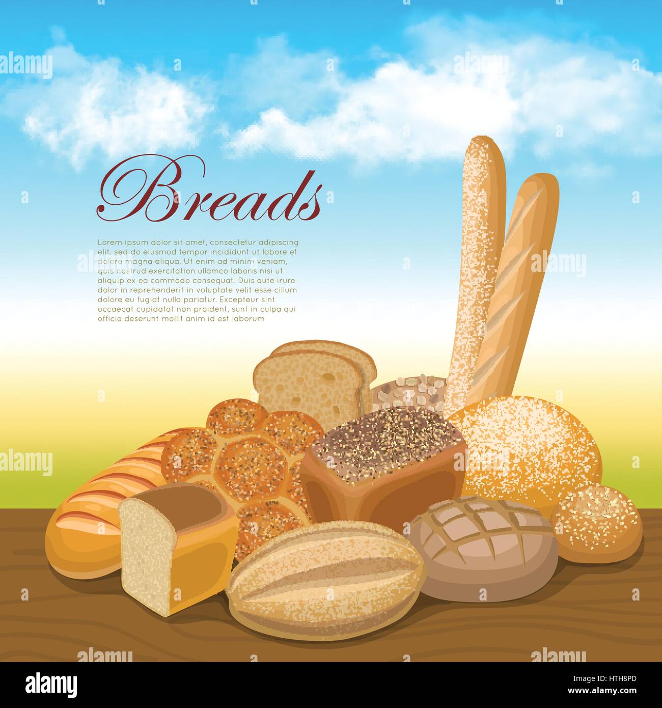 Bread concept background Stock Vector Image & Art - Alamy