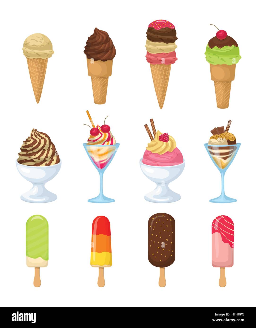 Vanilla ice cream decorated Stock Vector Images - Alamy