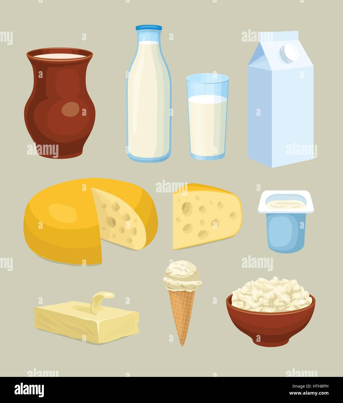 Milk dairy cartoon icons Stock Vector Images - Alamy