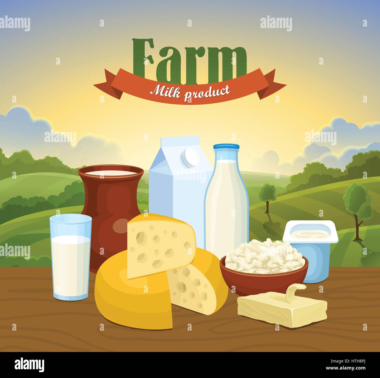 Milk natural farm concept Stock Vector Image & Art - Alamy