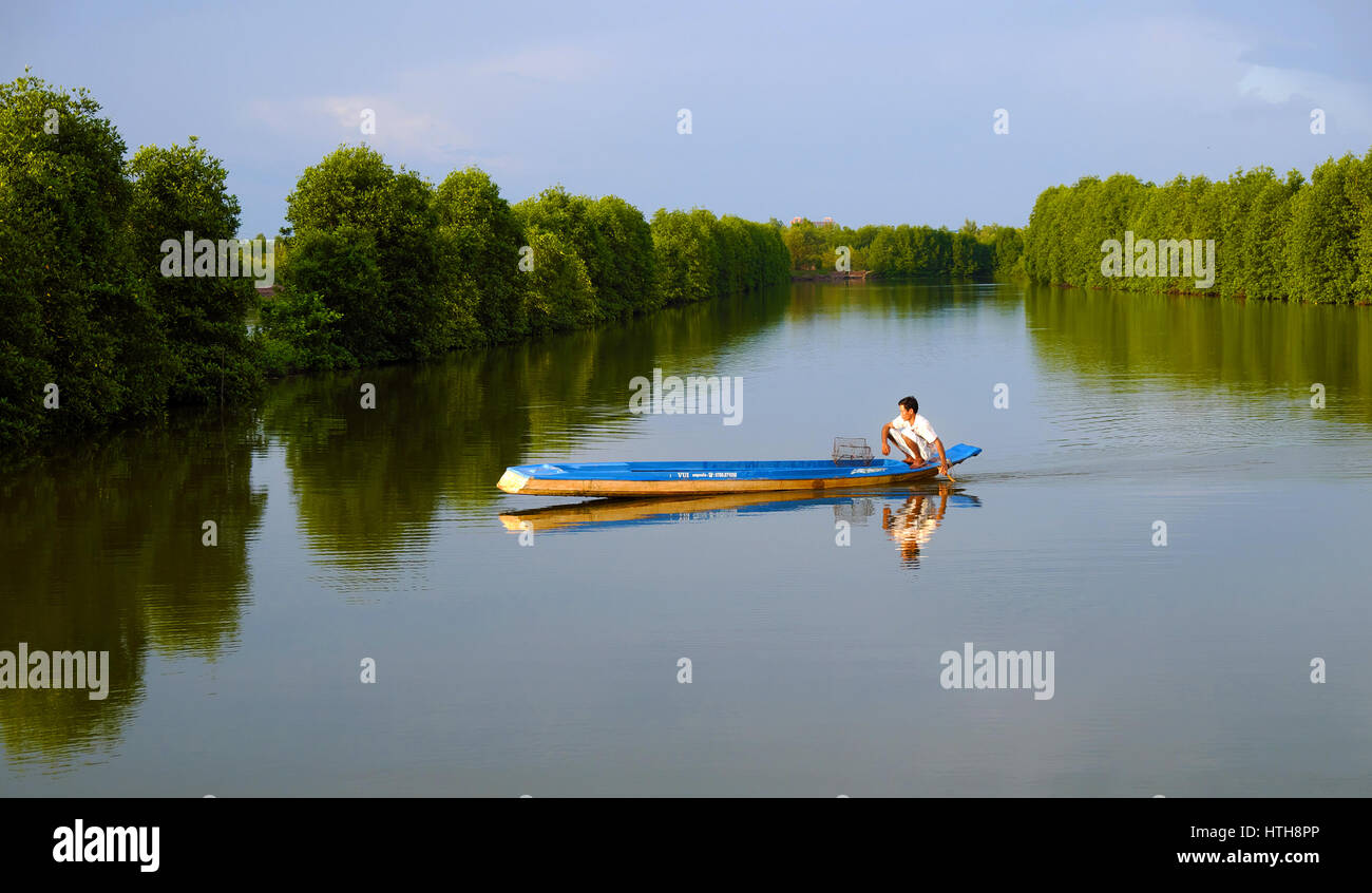 Vietnam man boat forest mangrove hi-res stock photography and images ...