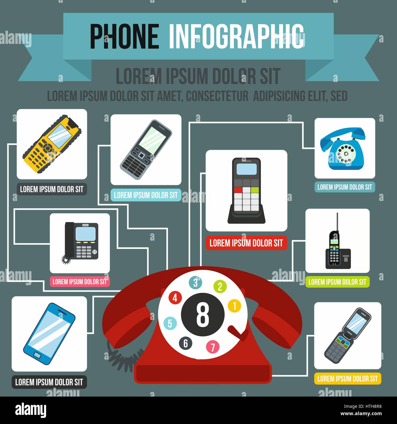Phone infographics, flat style Stock Vector Image & Art - Alamy