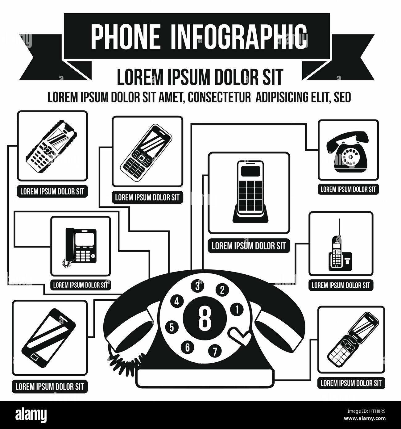 Phone infographics, simple style Stock Vector Image & Art - Alamy