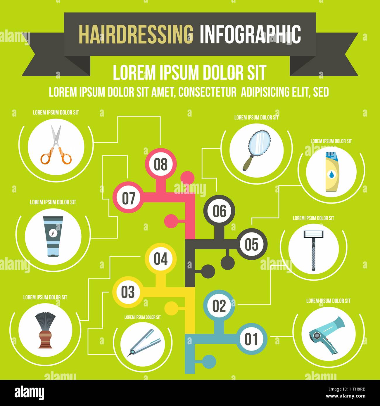 Hairdresser infographic, flat style Stock Vector Image & Art - Alamy