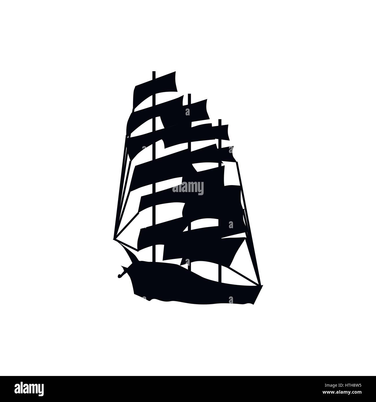 Sailing ship silhouette Stock Vector Image & Art - Alamy