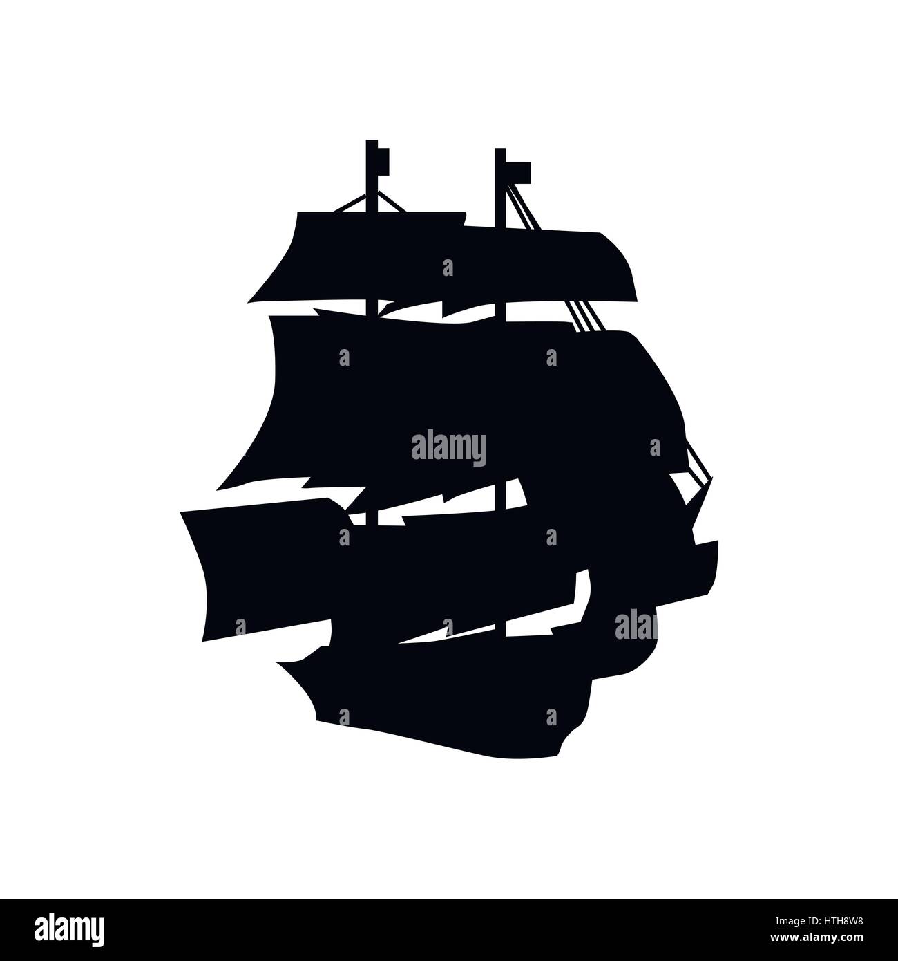 Sailing ship silhouette Stock Vector Image & Art - Alamy