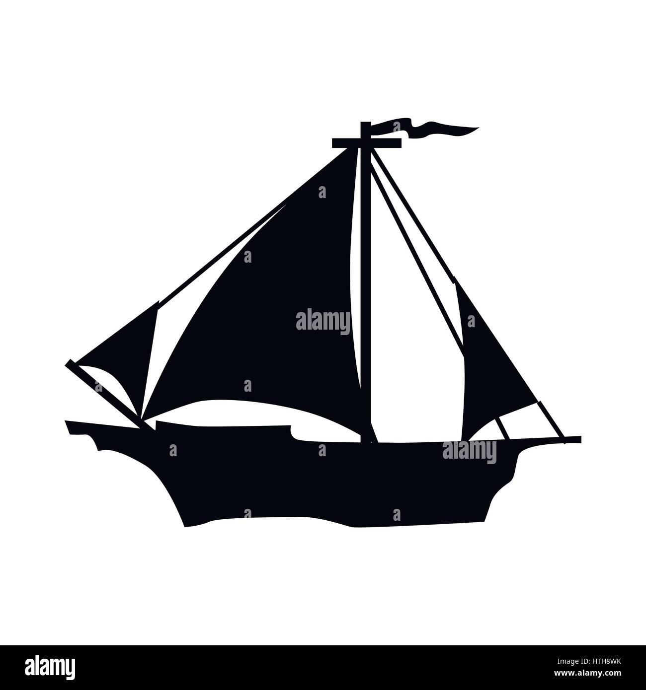 Sailing ship silhouette Stock Vector Image & Art - Alamy