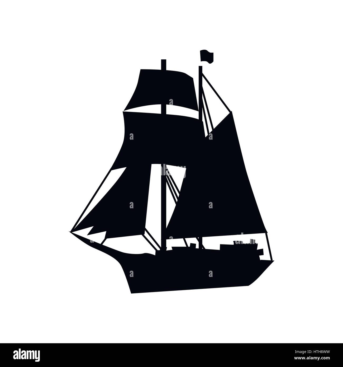 Sailing ship silhouette Stock Vector Image & Art - Alamy