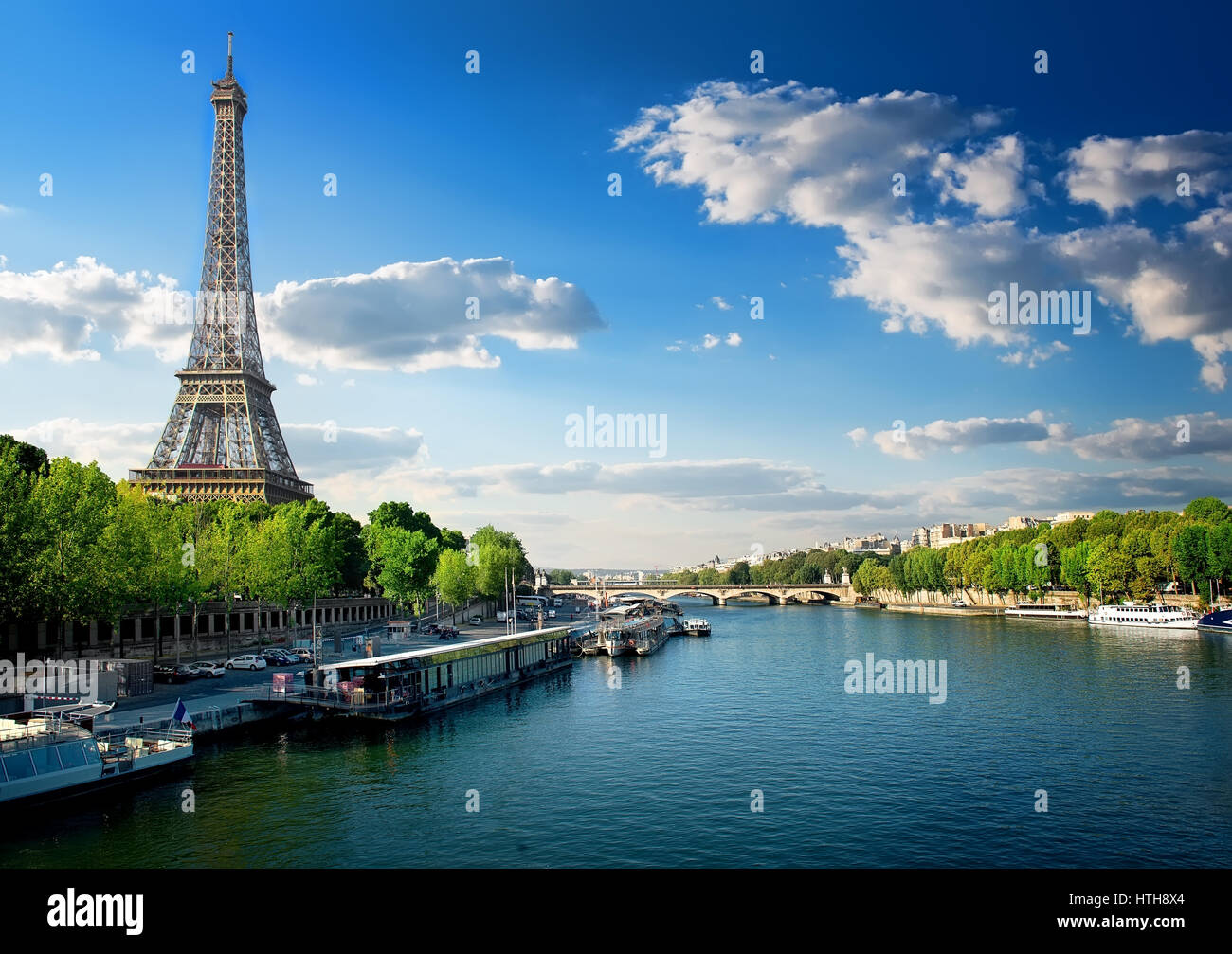 River Seine and Eiffel Tower in Paris, France Stock Photo - Alamy