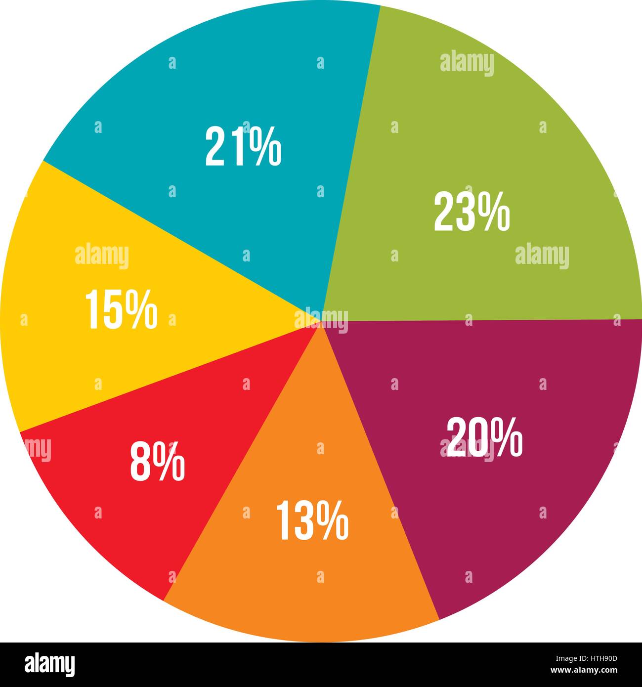 Colorful percentage diagram icon, flat style Stock Vector Image & Art ...