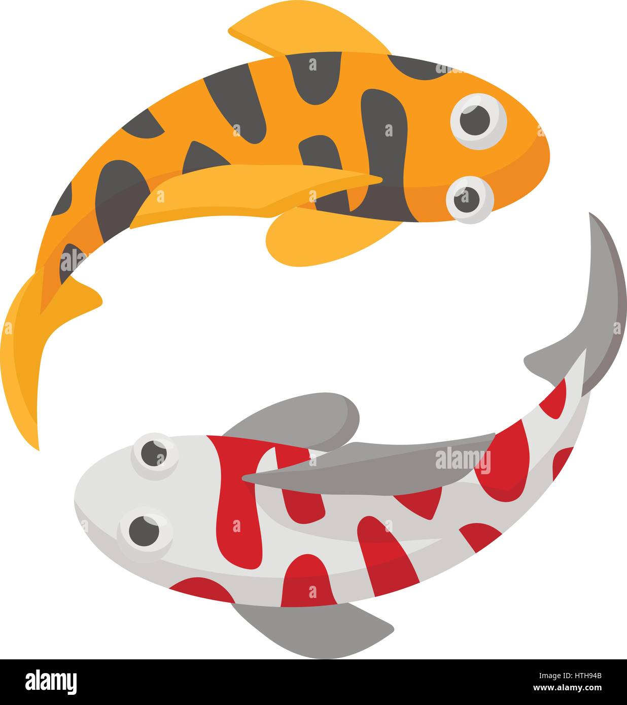 Two koi fishes icon, cartoon style Stock Vector Image & Art - Alamy