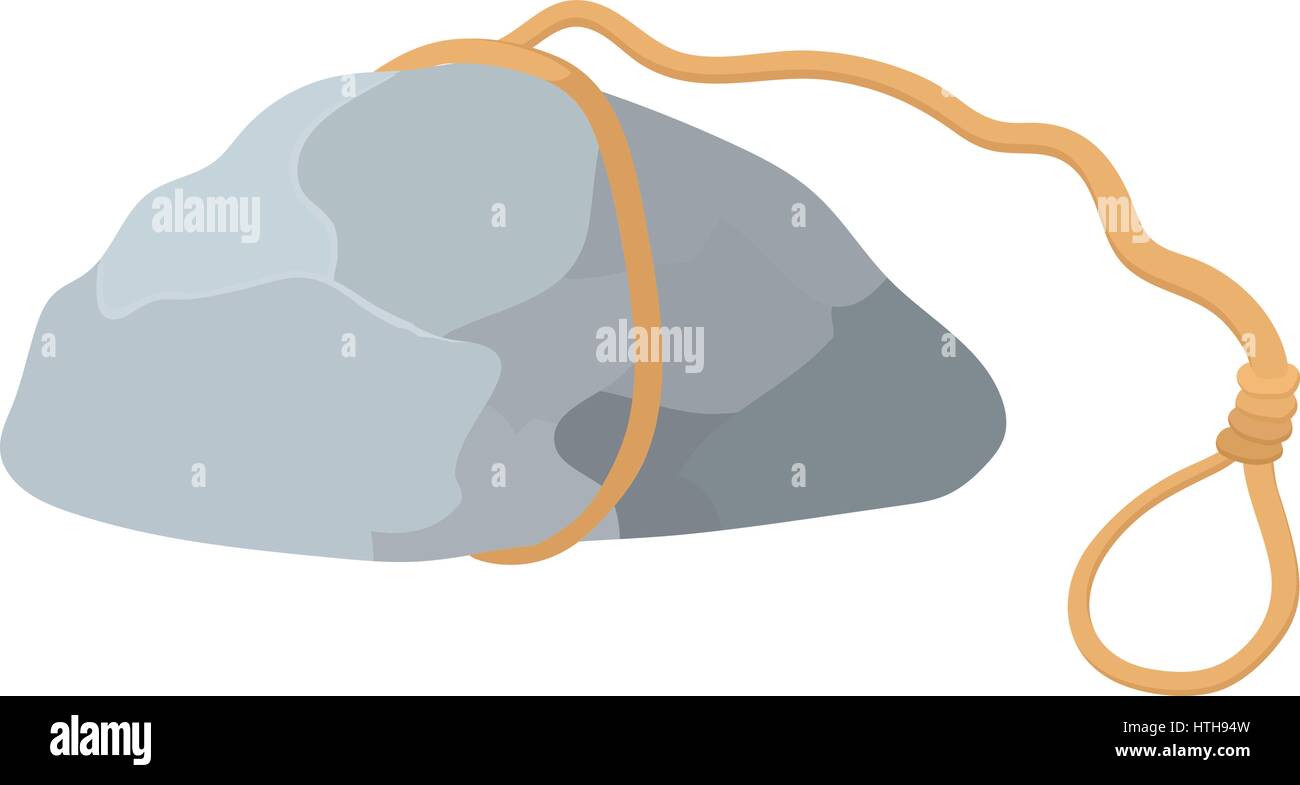 Stone with rope icon, cartoon style Stock Vector Image & Art - Alamy