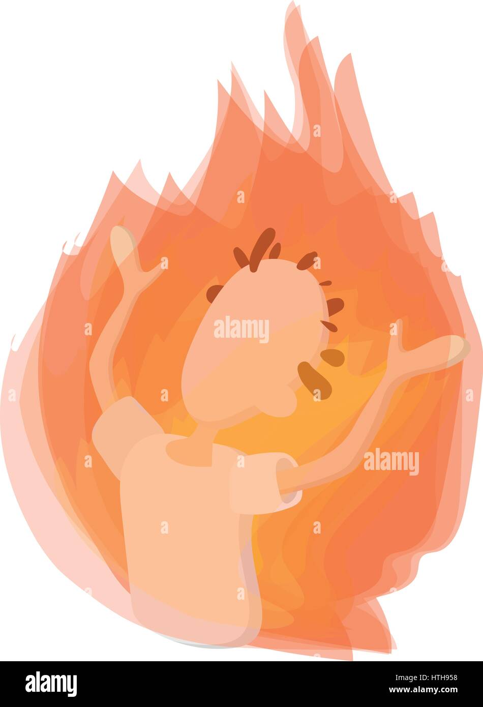 Man on fire icon, cartoon style Stock Vector Image & Art - Alamy