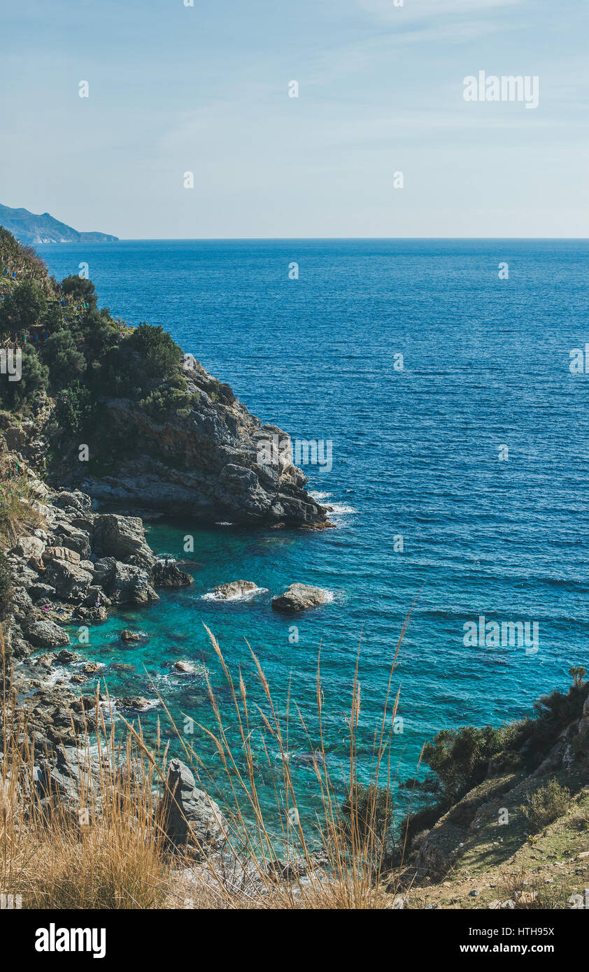 Rocks and beautiful natural lagoon, Mediterranean sea, Turkey Stock ...