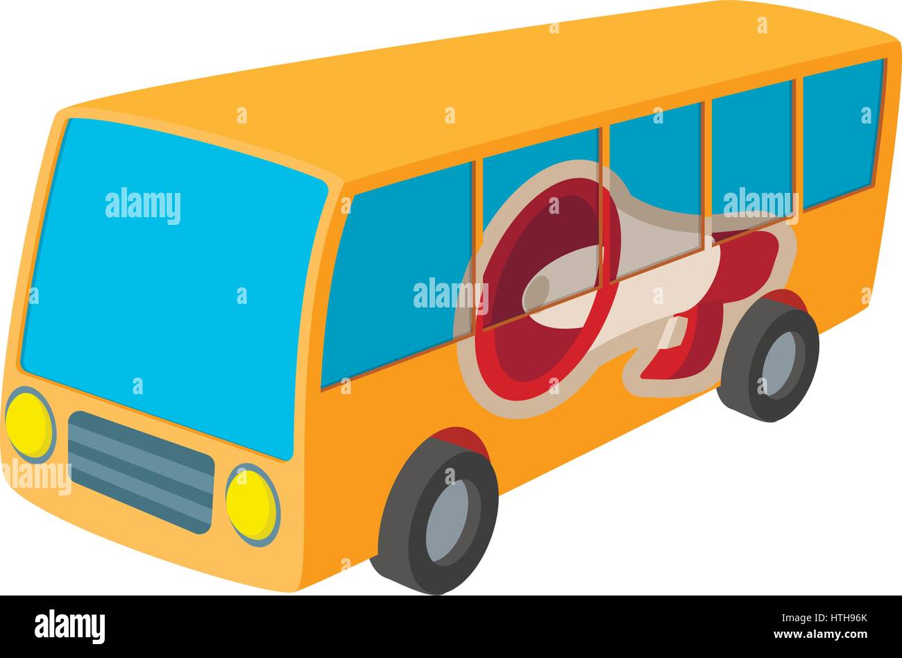 Yellow bus icon, cartoon, on white Stock Vector Image & Art - Alamy