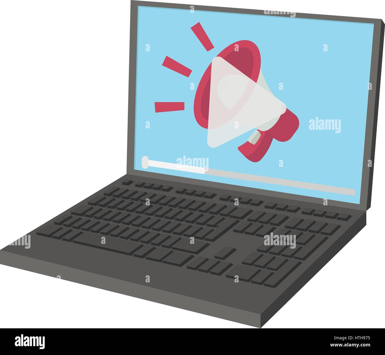 Hand megaphone computer screen hi-res stock photography and images - Alamy