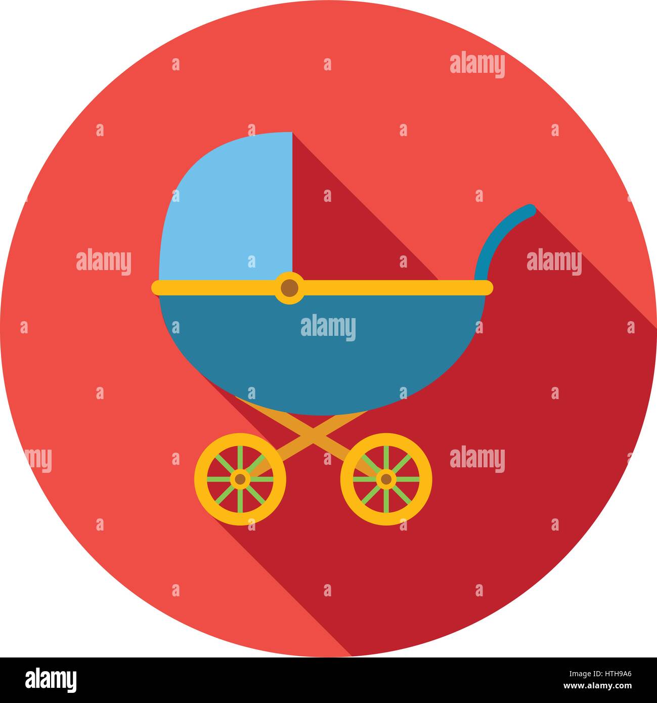 Blue baby carriage icon, flat style Stock Vector Image & Art - Alamy