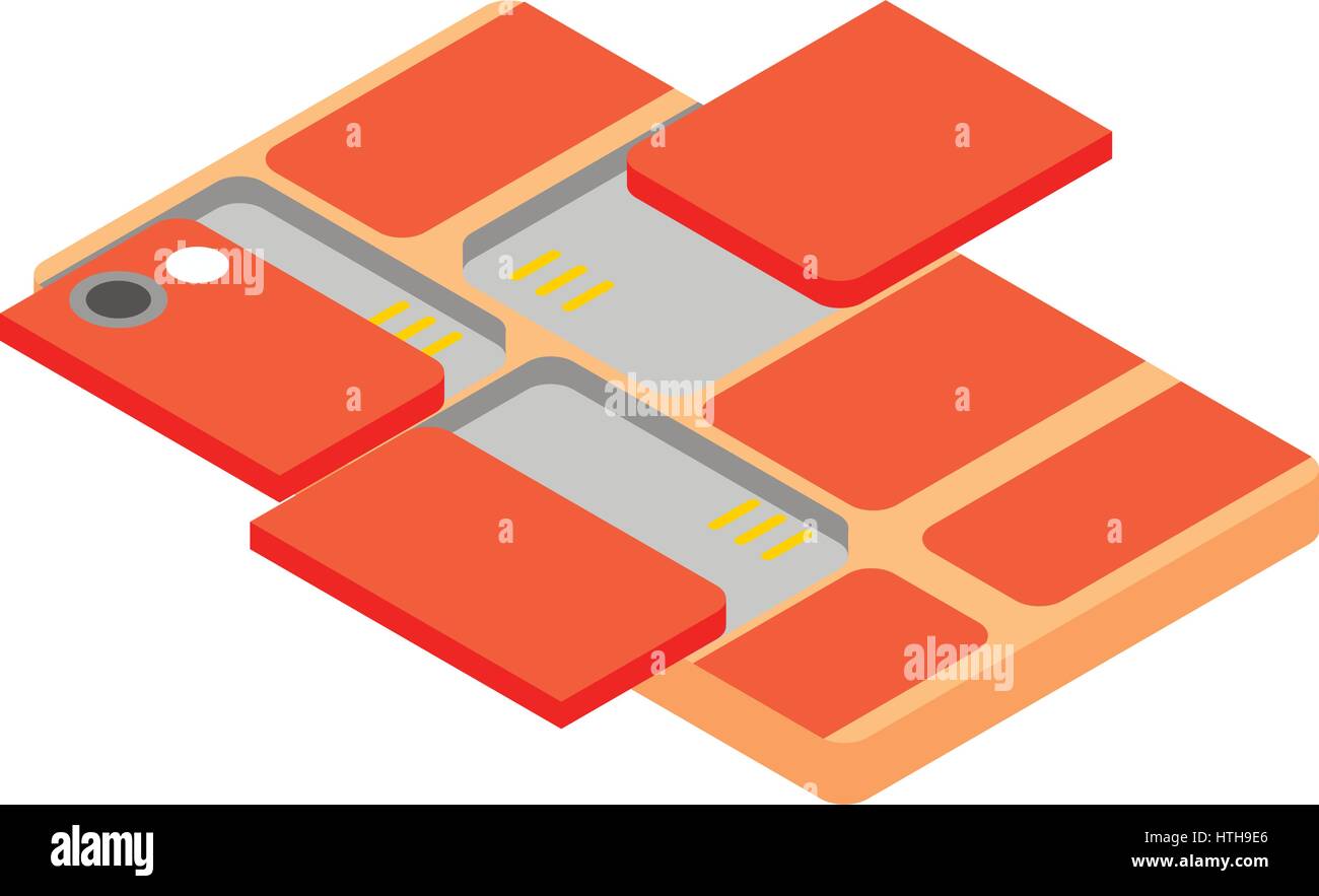 Modular smartphone icon, isometric 3d style Stock Vector Image & Art ...