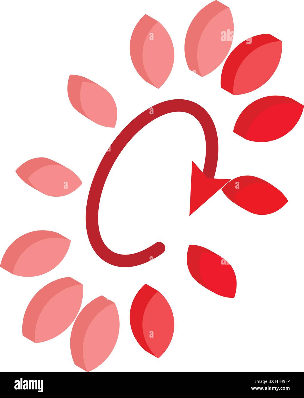 Red circle loading bar icon, isometric 3d style Stock Vector Image ...