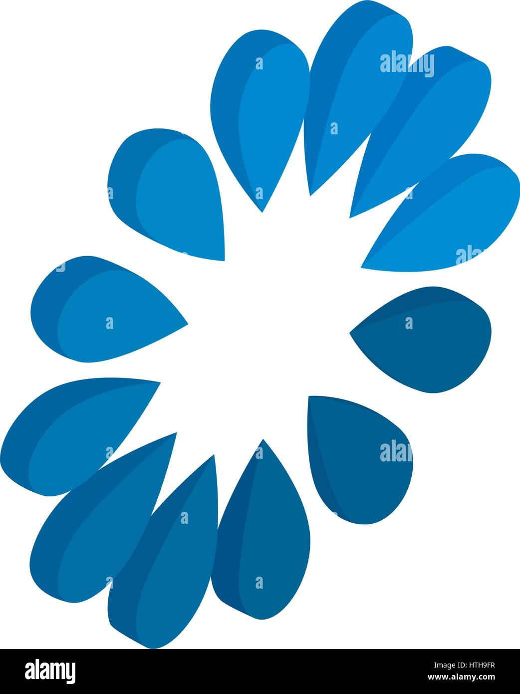 Blue circle loading bar icon, isometric 3d style Stock Vector Image ...