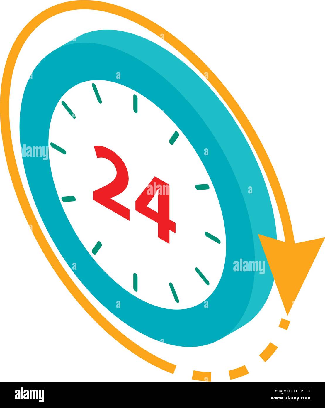 24 hours service icon, isometric 3d style Stock Vector Image & Art - Alamy