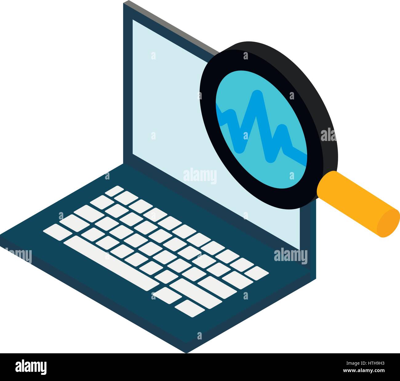 Desktop laptop graph lens illustration Stock Vector Images - Alamy