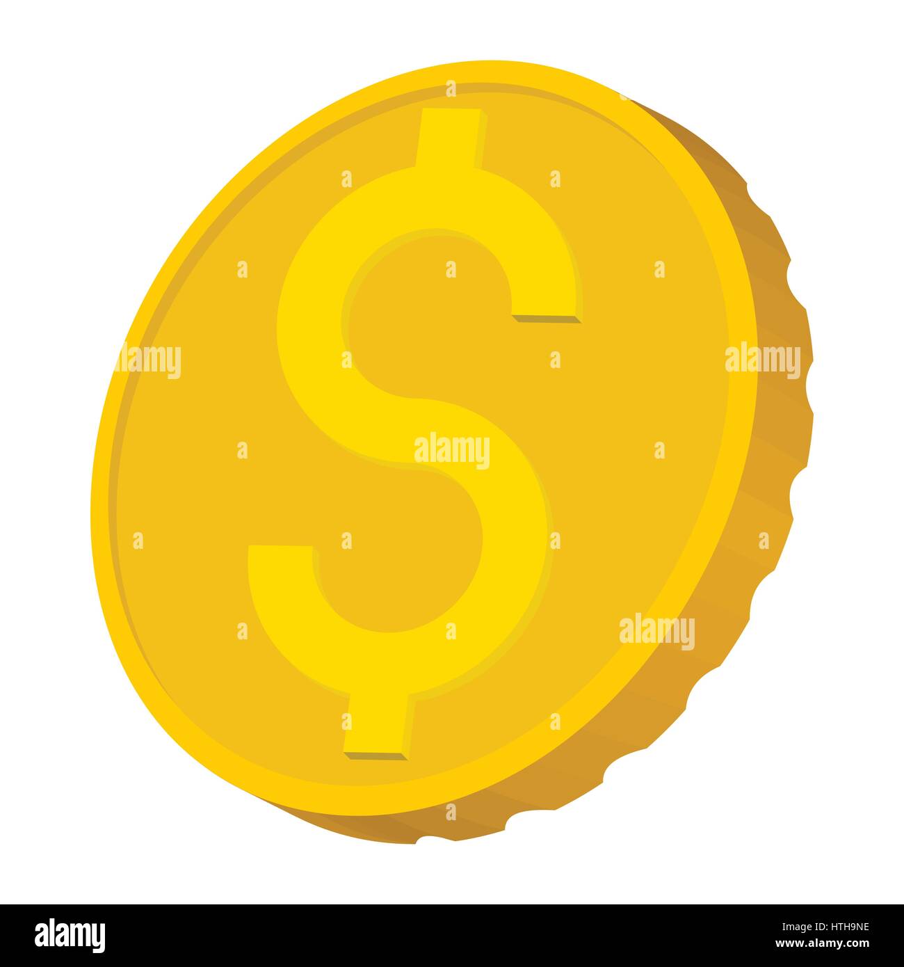 Gold coin with Dollar sign icon, cartoon style Stock Vector Image & Art ...