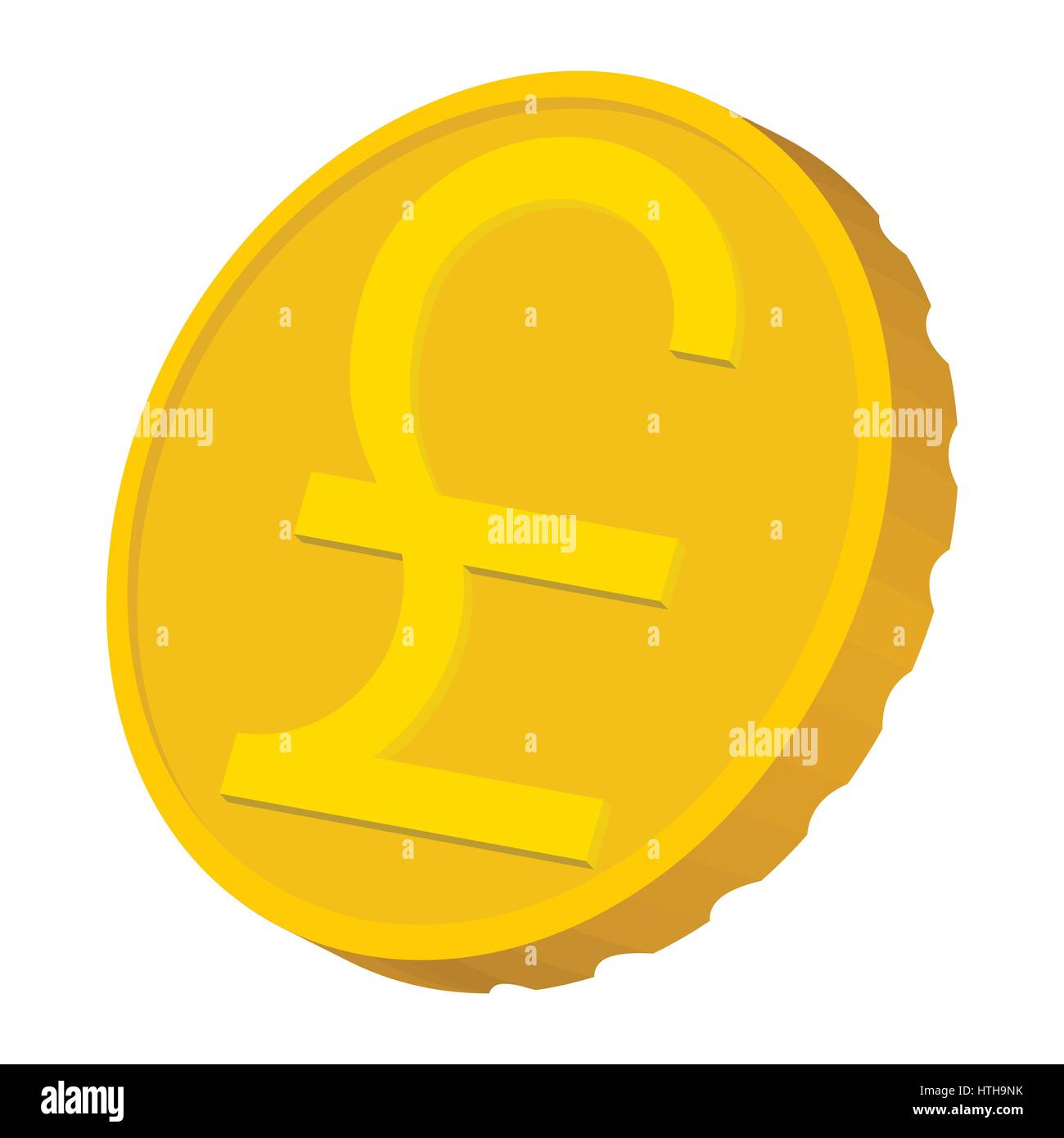 Gold coin with Pound sign icon, cartoon style Stock Vector Image & Art ...