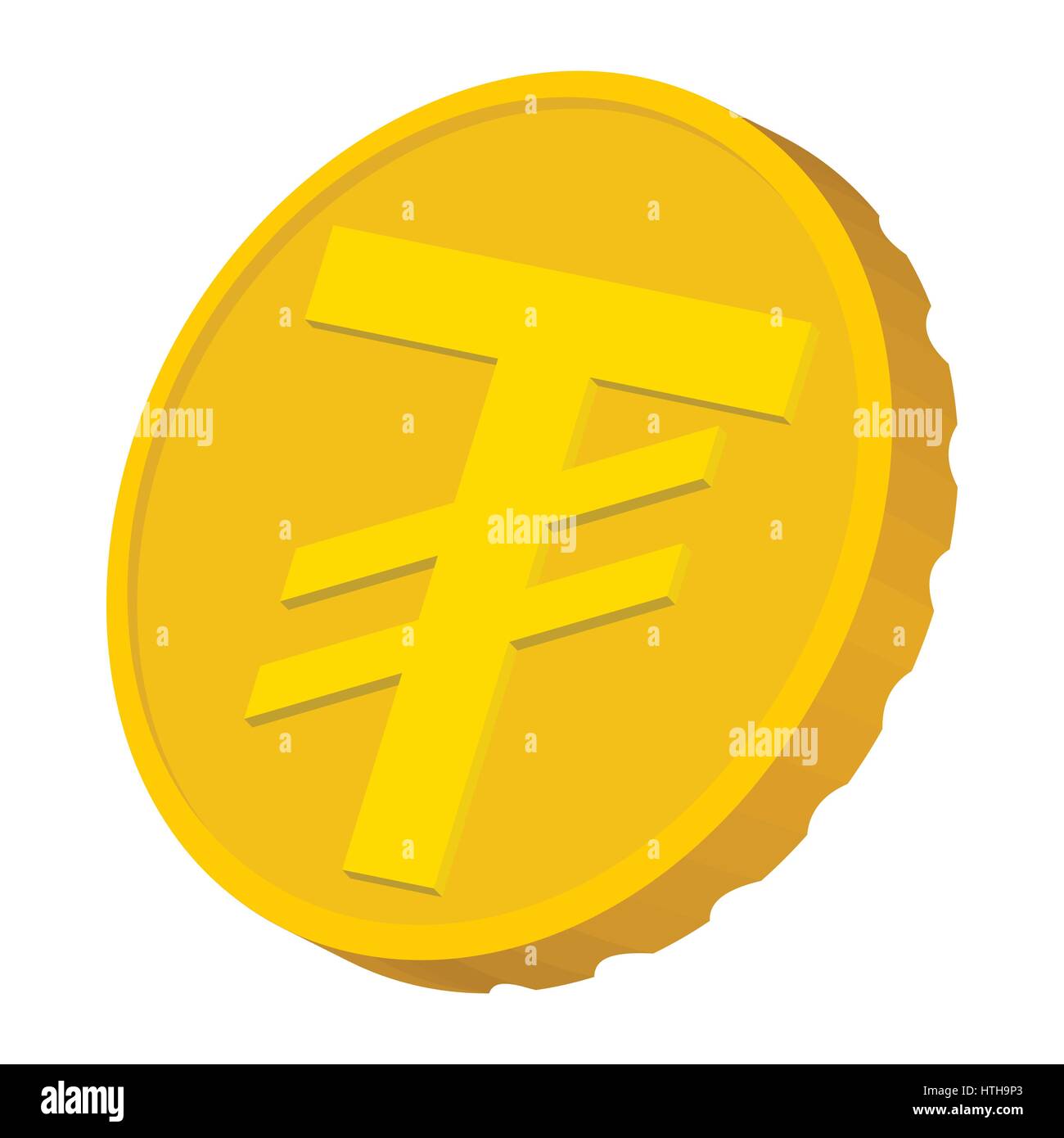 Gold coin with Mongolian Tugrik sign icon Stock Vector Image & Art - Alamy