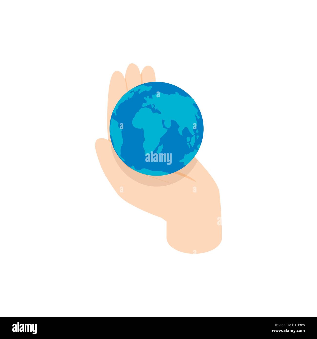 Hand holding the earth icon, isometric 3d style Stock Vector Image ...